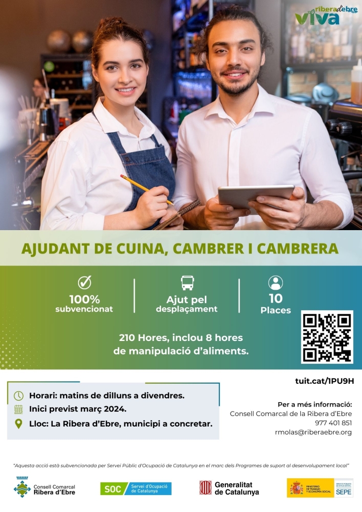 Inscripcions obertes! EDICIÓ 2024 Ajudant de cuina, cambrer i cambrera ...